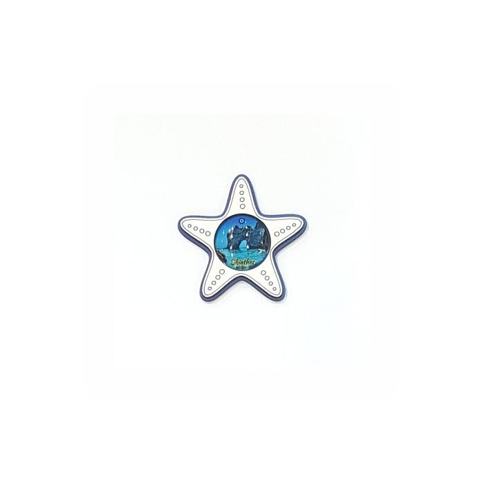 WOODEN MAGNET WITH GLASS - SEA STAR - Olympus Gift